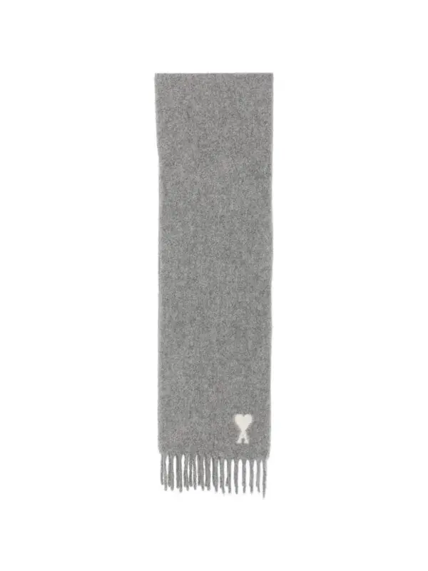 AMI Paris De Coeur Wool Scarf