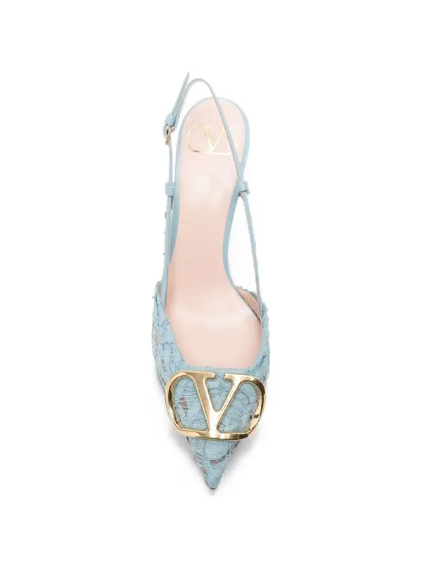 Valentino Garavani V Logo Signature Lace Pumps