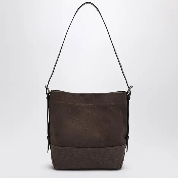 LEMAIRE Small Dark Chocolate Cotton Canvas Tote Bag - Brown