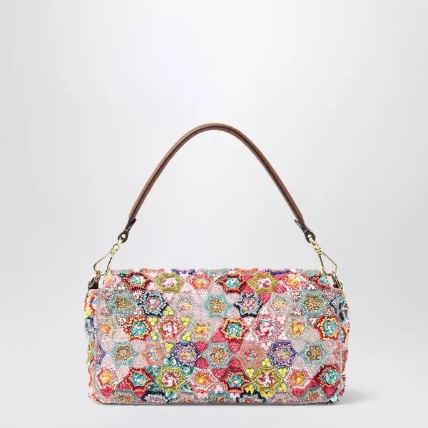 Fendi Baguette Bag With Multicoloured Beadwork