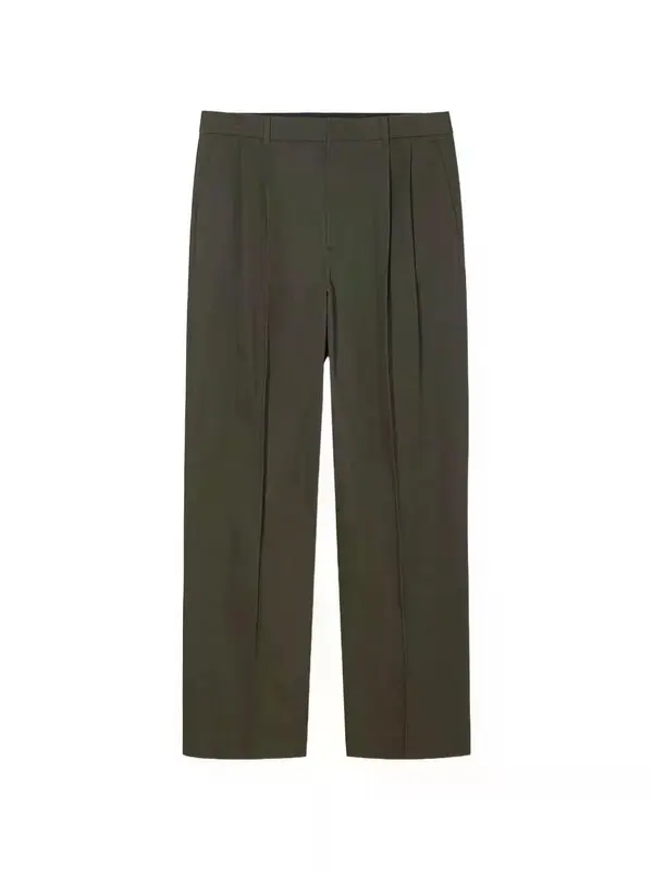 DUNST Pleated Straight-leg Trousers - Green