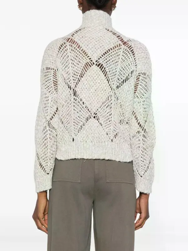 Antonelli Firenze Maira Sequin-embellished Open-knit Cardigan