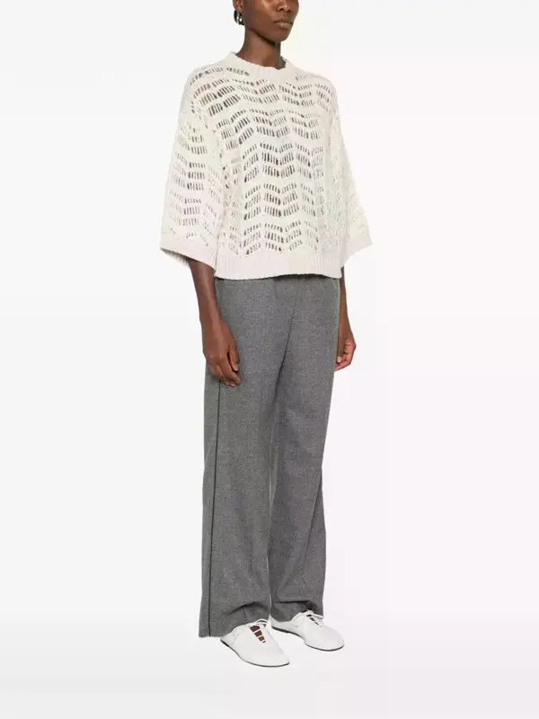 Peserico Sequin-embellished Open-knit Sweater