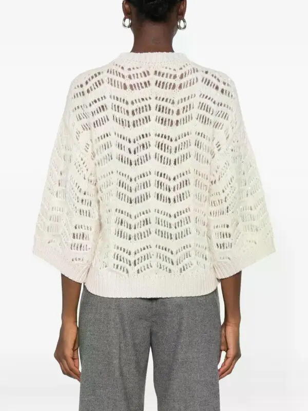Peserico Sequin-embellished Open-knit Sweater
