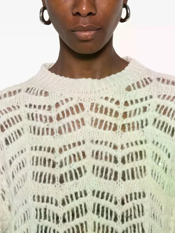 Peserico Sequin-embellished Open-knit Sweater