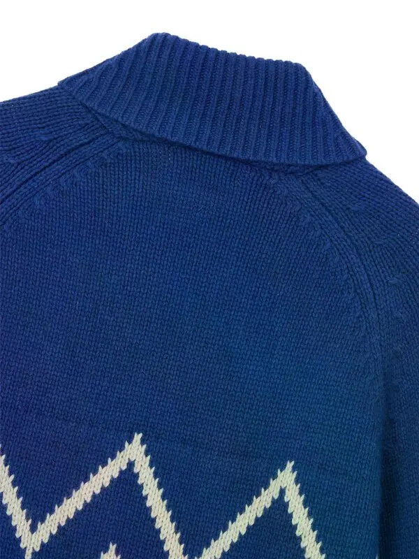 STUDIO TOMBOY Zigzag-pattern Zip-up Cardigan