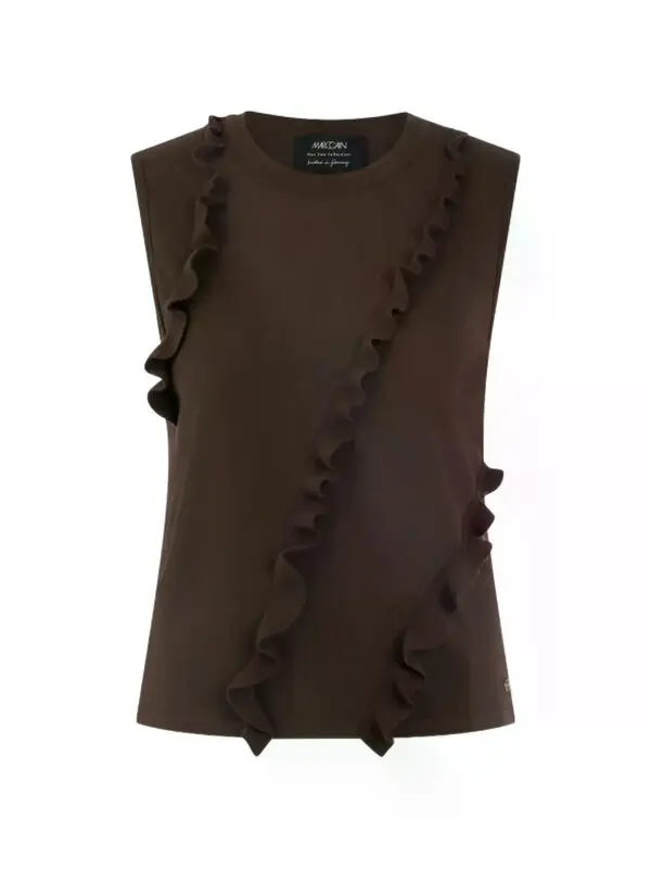 MARCCAIN Ruffled Sleeveless Top