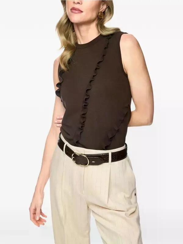 MARCCAIN Ruffled Sleeveless Top