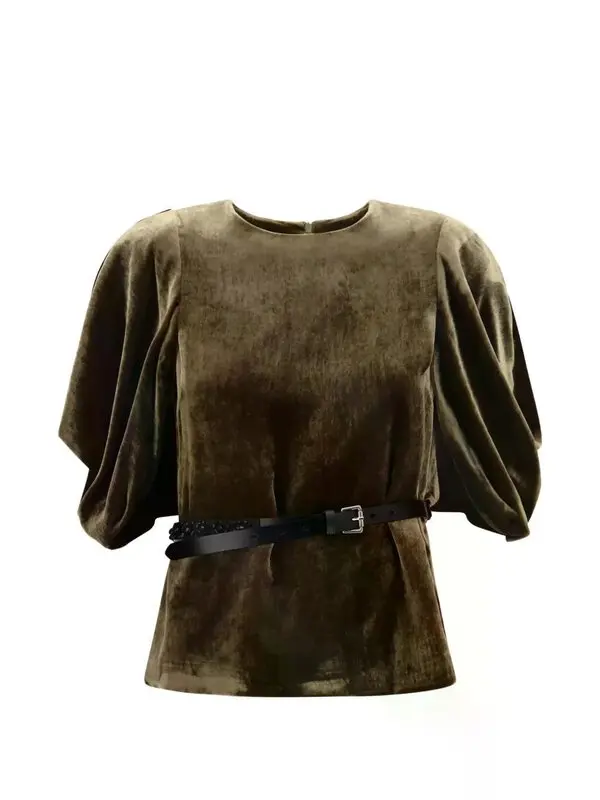 P.a.r.o.s.h Belted Velvet Blouse