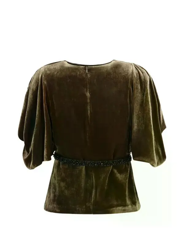 P.a.r.o.s.h Belted Velvet Blouse