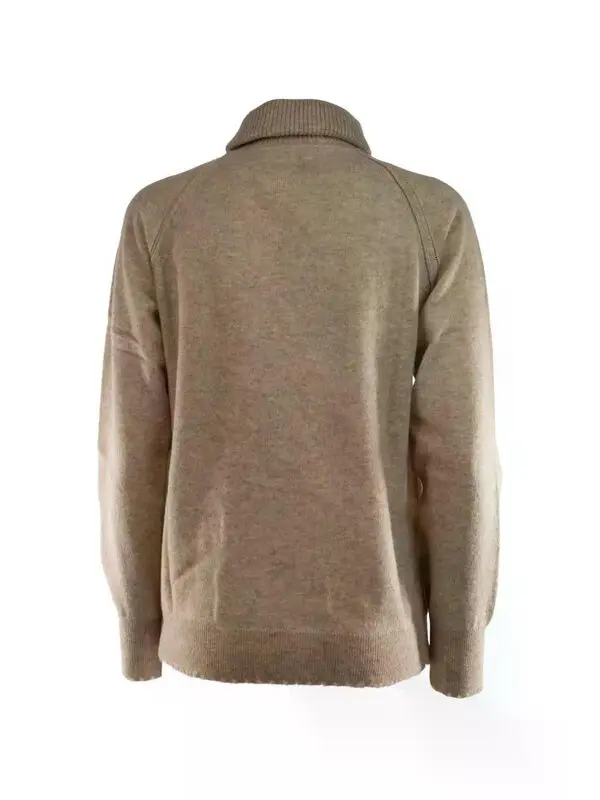 EMMA E GAIA Roll-neck Raglan-sleeve Sweater - Neutrals