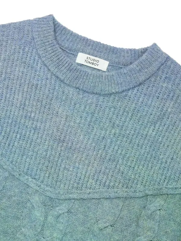 STUDIO TOMBOY Cable-knit Crew-neck Sweater