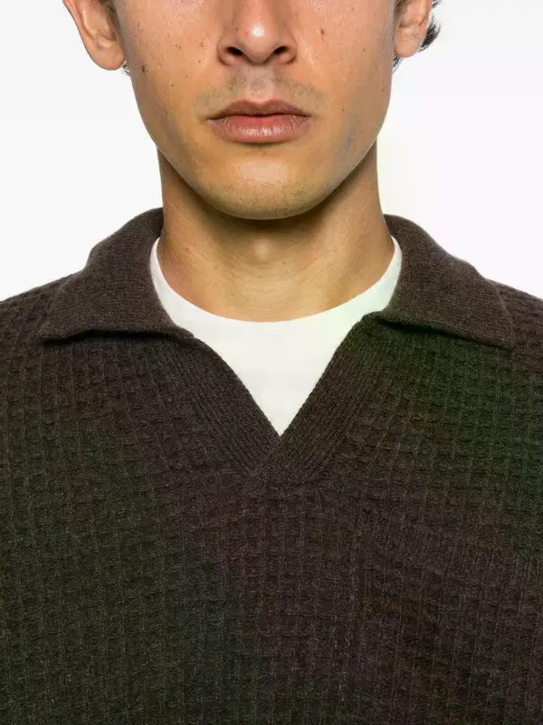 AROVESCIO Waffle-knit Chest-pocket Sweater