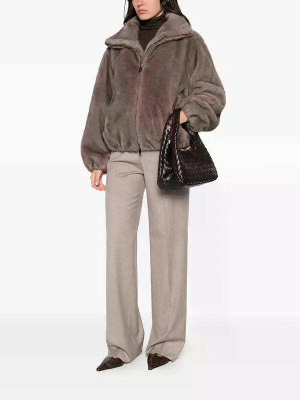 P.a.r.o.s.h Faux-fur Funnel-neck Jacket