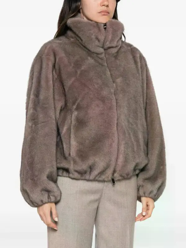 P.a.r.o.s.h Faux-fur Funnel-neck Jacket