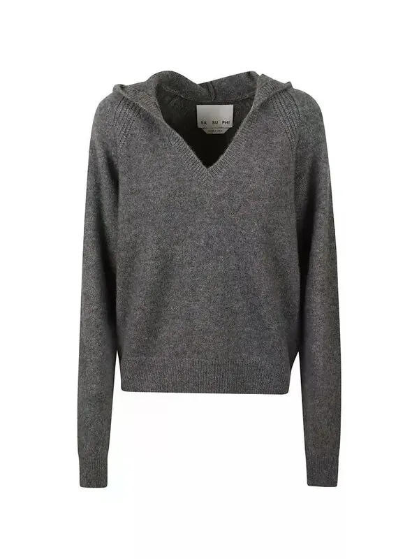 SA SU PHI Raglan-sleeve V-neck Sweater