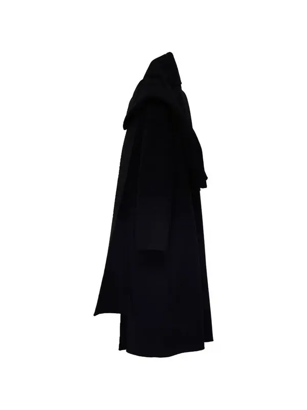 Max Mara Scarf-detail Coat - Black