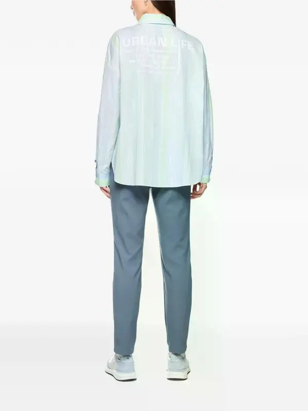 MARCCAIN Vertical-stripe Logo-print Shirt