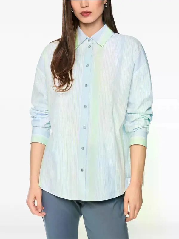 MARCCAIN Vertical-stripe Logo-print Shirt