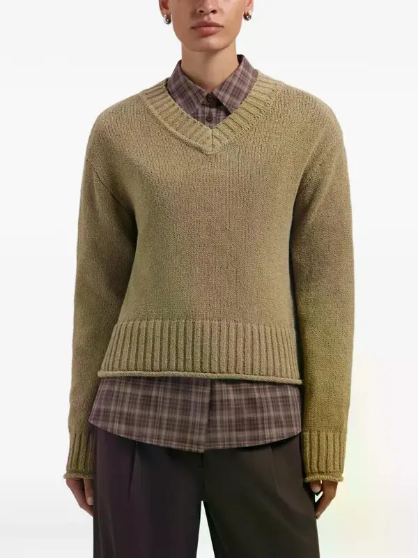 OLAF V-neck Ribbed-trim Sweater