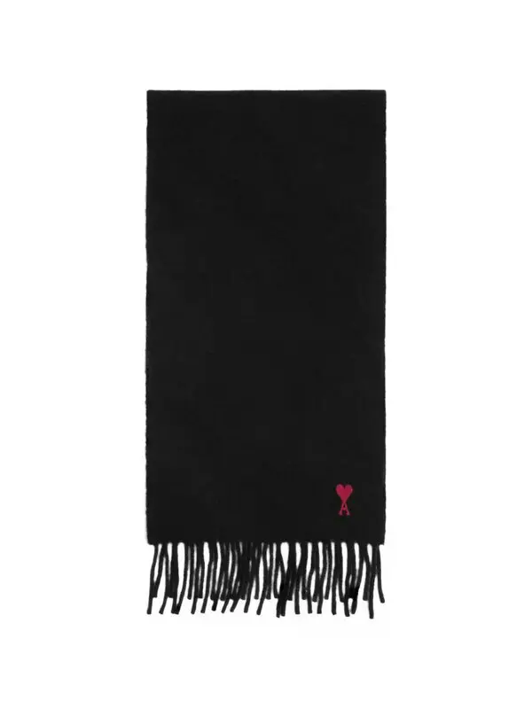 AMI Paris Wool Scarf With De Coeur