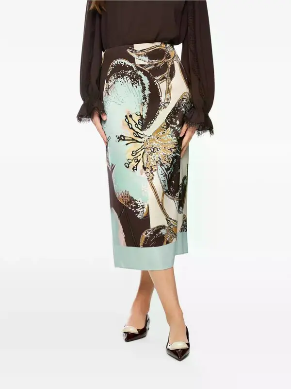 MARCCAIN Floral-print Midi Skirt