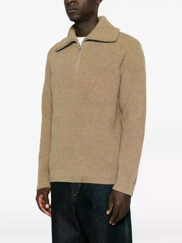 Samsøe Samsøe Sarick Ribbed-knit Quarter-zip Sweater