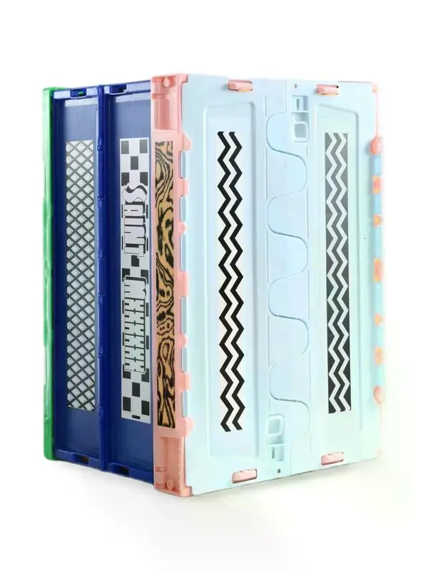 SAINT MXXXXXX Graphic-print Collapsible Storage Crate - Blue