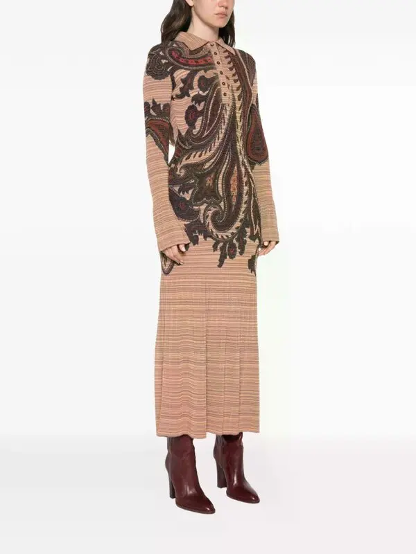 Etro Paisley-print Polo-collar Maxi Dress