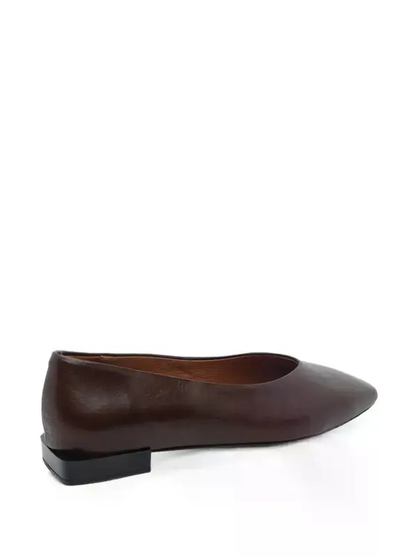 ANGEL ALARCON Square-toe Leather Ballet Flats