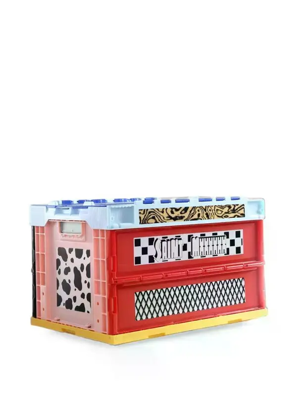 SAINT MXXXXXX Logo-print Panelled Storage Crate - Red