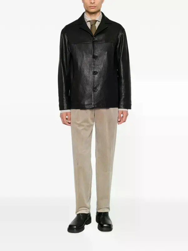 PROFUOMO Diagonal-stripe Spread-collar Shirt