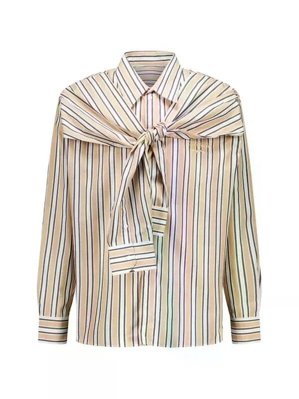 CHARLES JEFFREY Hold Me Striped Cotton Shirt - Neutrals