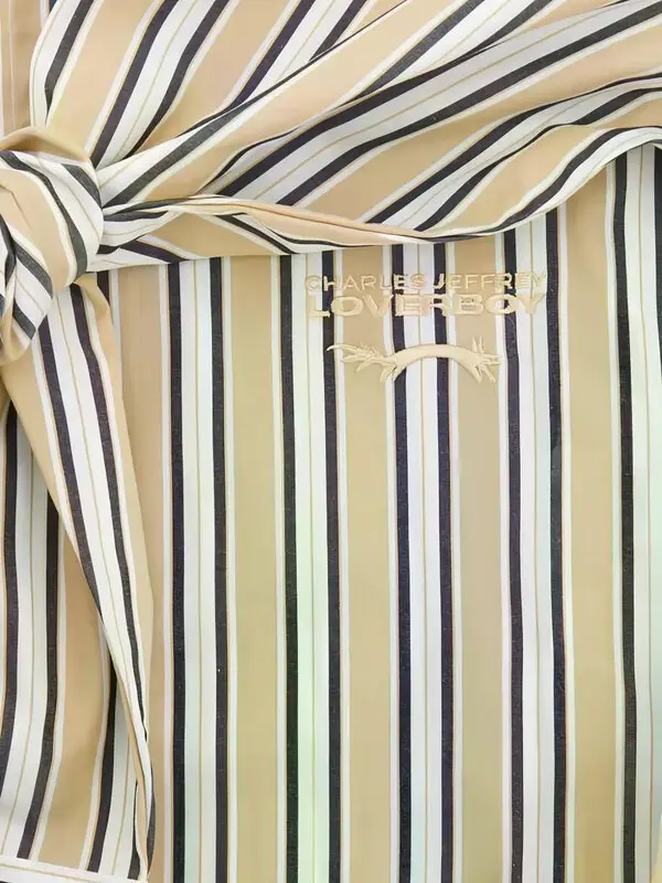 CHARLES JEFFREY Hold Me Striped Cotton Shirt - Neutrals