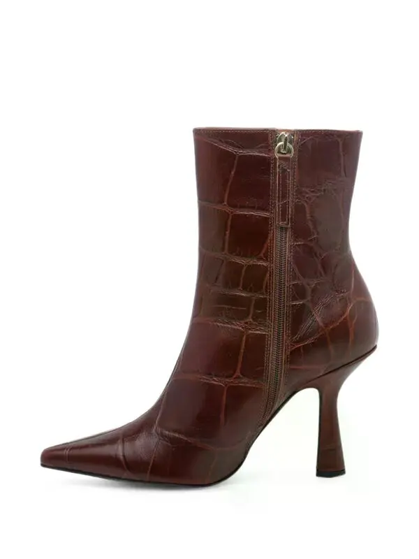 ANGEL ALARCON Croc-effect Leather Ankle Boots