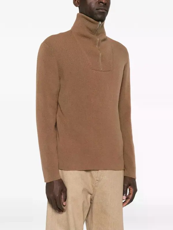 Valentino Garavani Half-zip Ribbed-knit Sweater