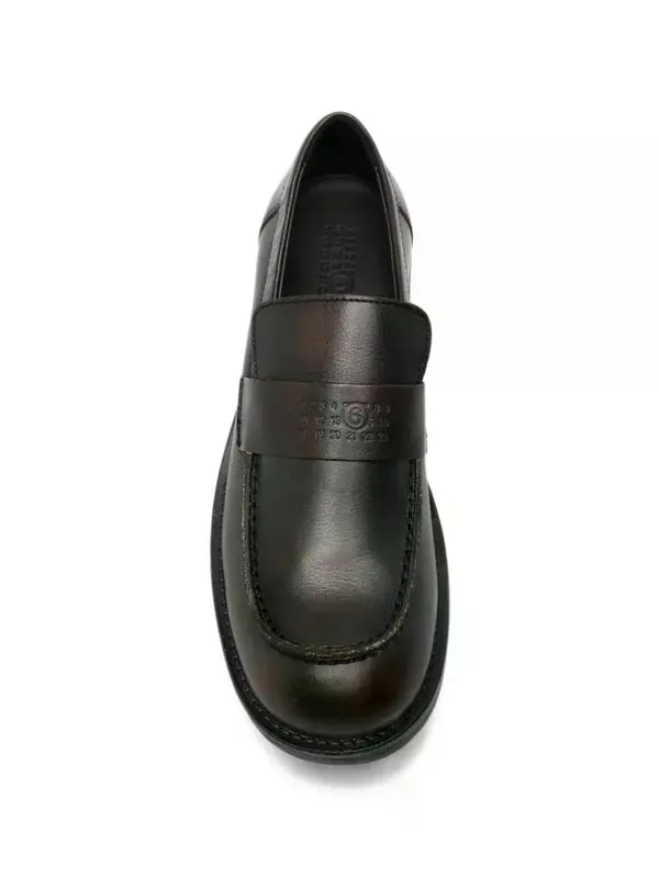 MAISON MARGIELA Logo-embossed Leather Loafers