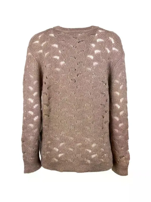 Seventy Sequin-embellished Open-knit Sweater