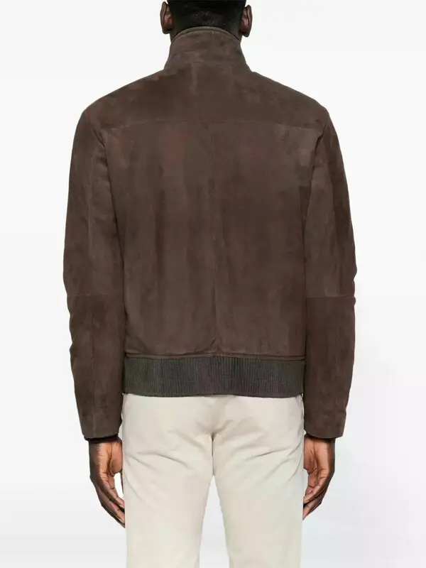 Corneliani Shearling-collar Suede Jacket