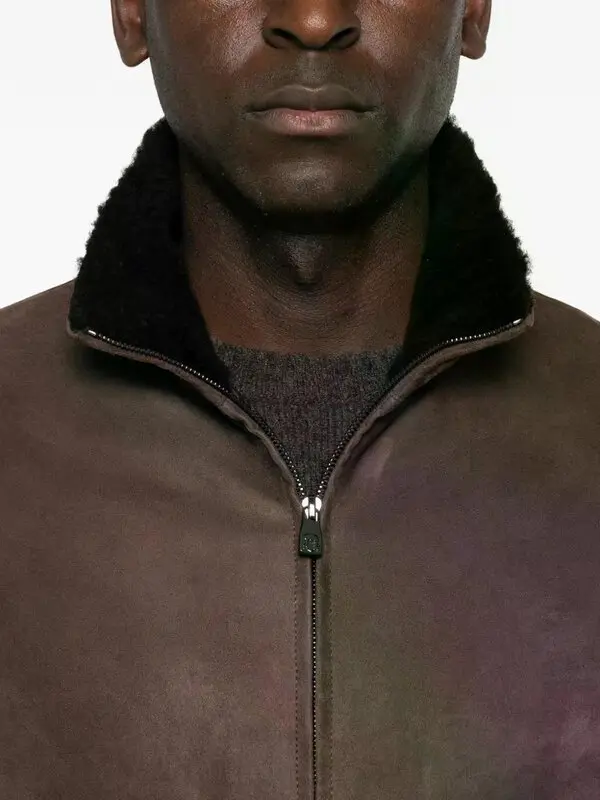 Corneliani Shearling-collar Suede Jacket