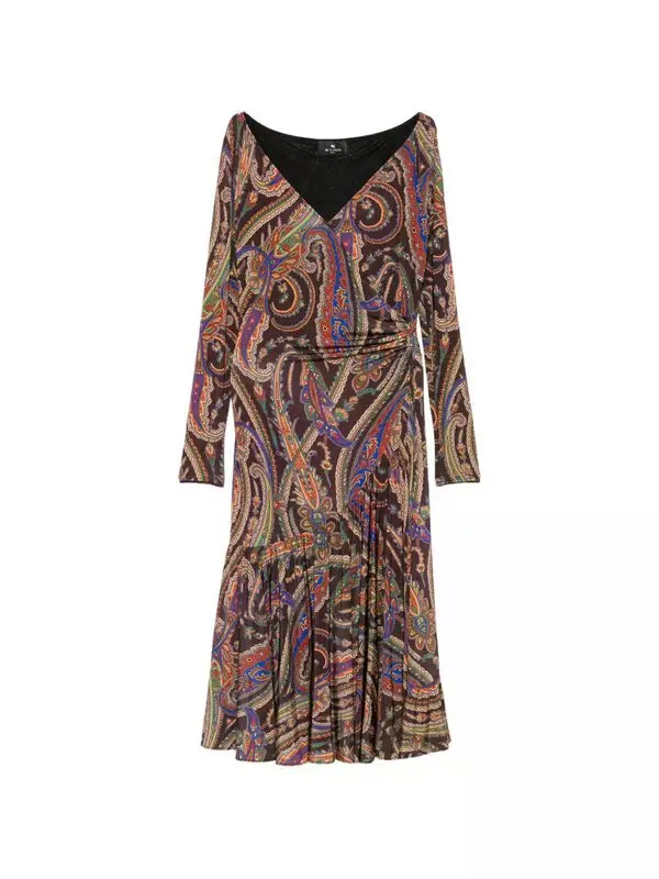 Etro Paisley-print Gathered Midi Dress
