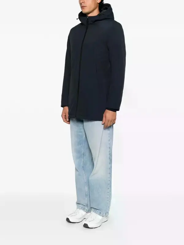 PEOPLE OF SHIBUYA Fuji Hooded Zip-up Coat - Blue