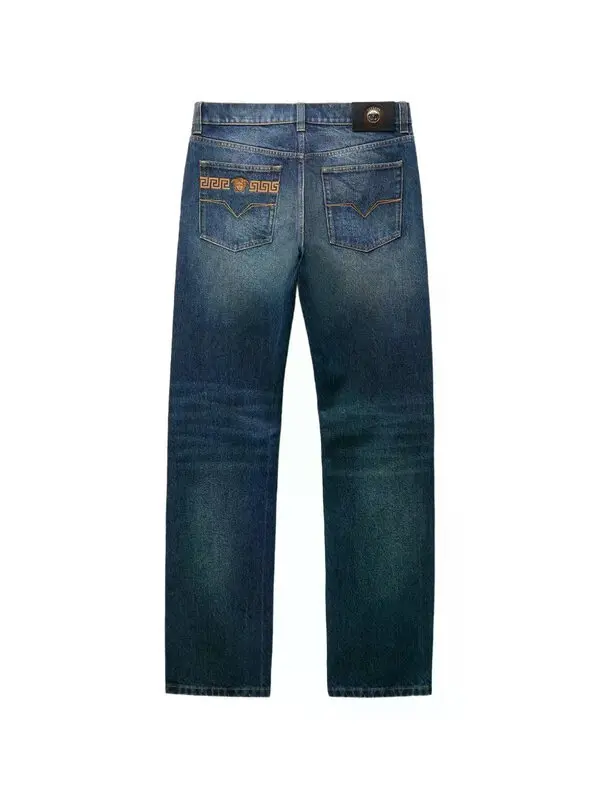 Versace Straight Jeans With Embroidered-detail