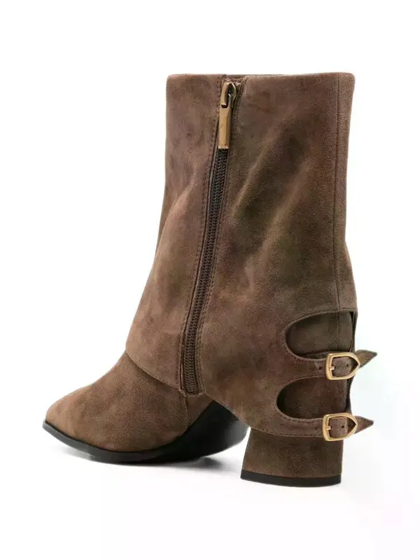 BRUNO PREMI Buckle-detail Pointed-toe Ankle Boots