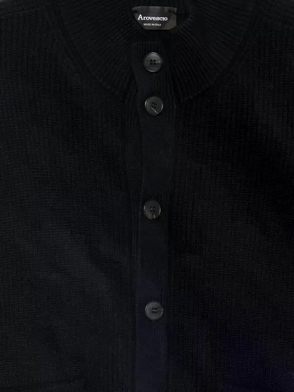 AROVESCIO Ribbed-knit Button-up Sweater