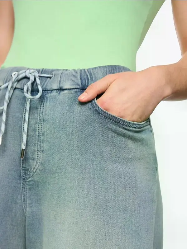 MARCCAIN Drawstring-waist Wide-leg Jeans