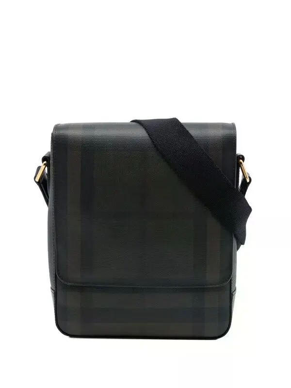 Burberry 2000-2017 Smoked Check Coated Canvas Greenford Messenger Bag Crossbody Bag