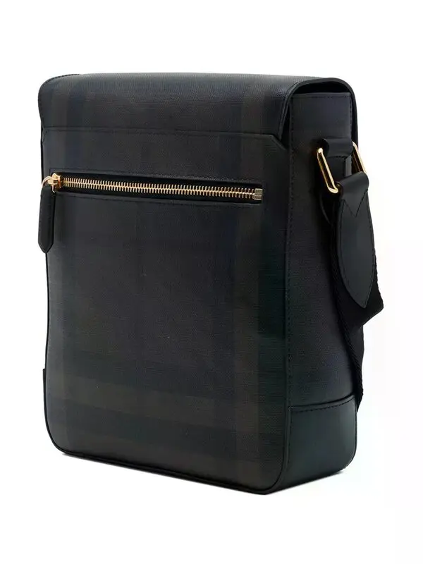 Burberry 2000-2017 Smoked Check Coated Canvas Greenford Messenger Bag Crossbody Bag