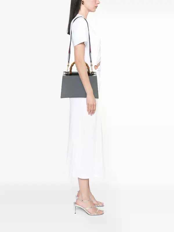 Gucci 2016-2026 Small Calfskin Bamboo Web Nymphaea Satchel