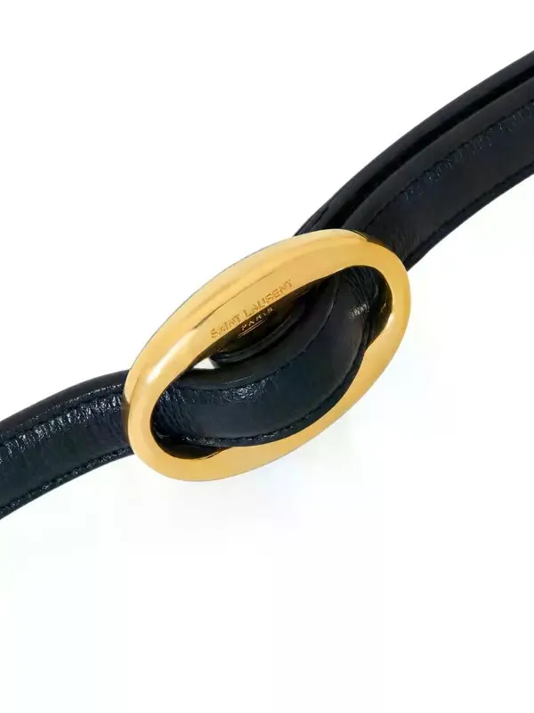 Saint Laurent Oval-buckle Leather Belt
